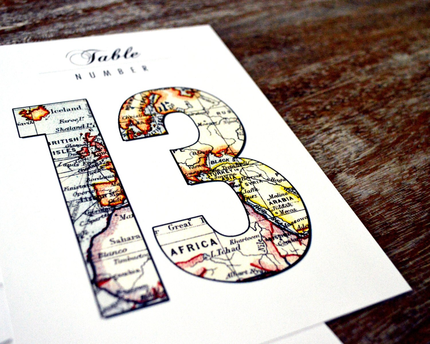 Travel Theme Table Numbers DIY Printable by CandiceScottDesign