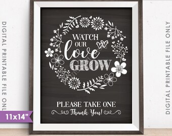 Instant Download Let Love Grow Sign Please Take Your Favor
