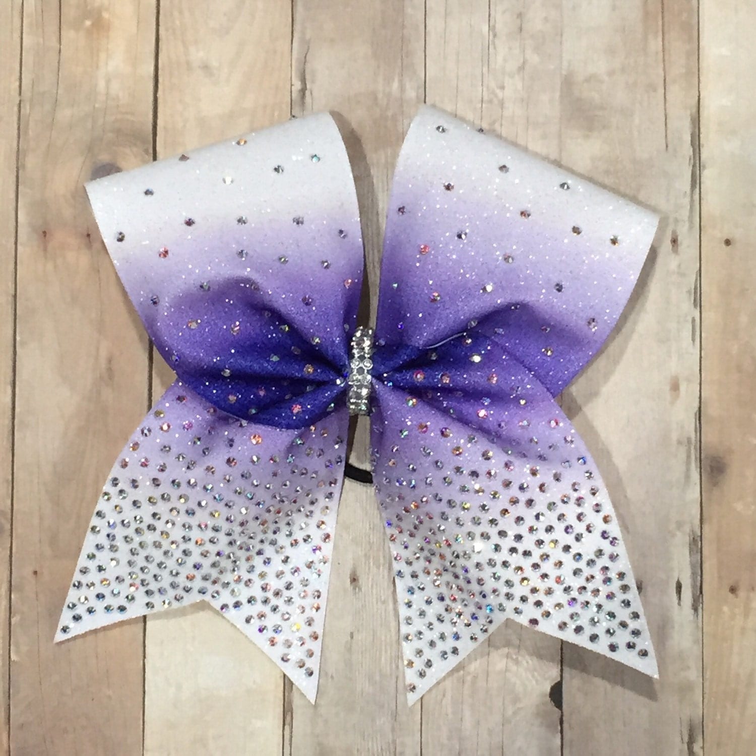 Rhinestone cheer bow purple bow cheerleader gift by BoldBOWtique