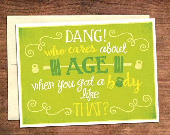 Fit For Your Age Fitness Birthday Card Crossfit Athletes