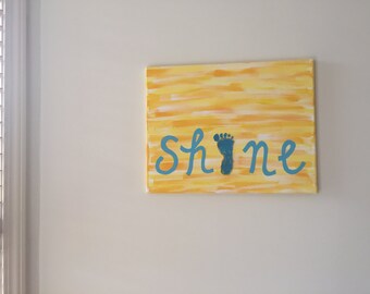 Handprint canvas art | Etsy