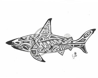 Zentangle shark | Etsy