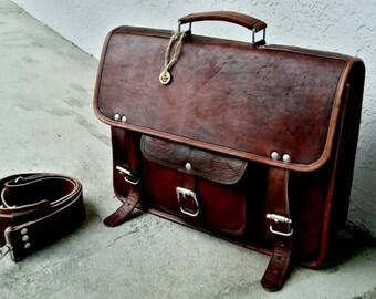 Leather satchel | Etsy