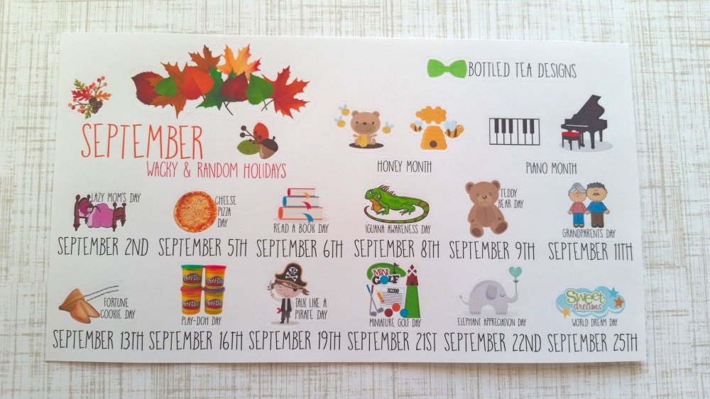 September Wacky & Random Holidays Set of 16 Item 273