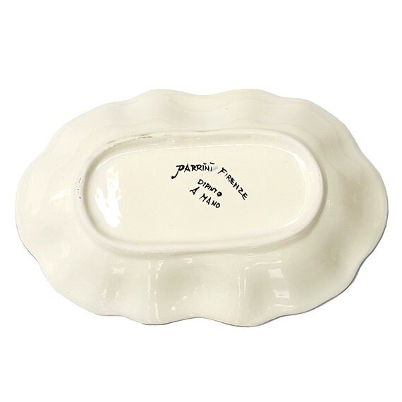 Italian Ceramic Art Pottery Serving Bowl Centerpieces Tray