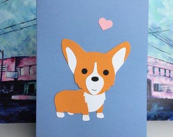 Corgi card | Etsy