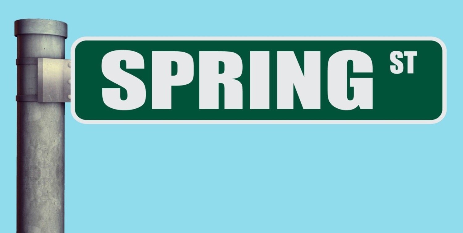 Spring ST Street Sign Heavy Duty Aluminum Warning Parking Sign