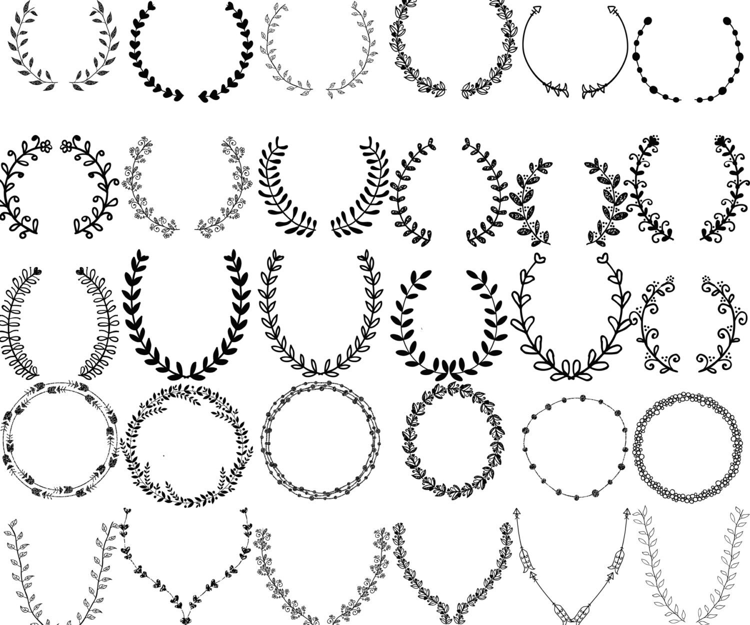 Laurels Wreath clipart: LAURELS CLIP ART Hand