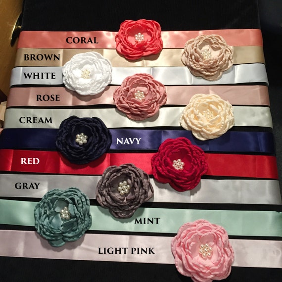 Single Flower Sash by NicolettesCouture on Etsy