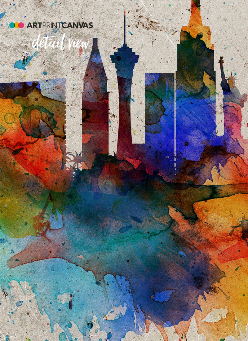 Las Vegas canvas print Las Vegas watercolor by ArtPrintCanvas