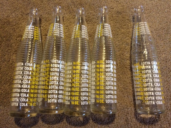 Items similar to Lot of 5 LOTTA COLA soda bottles 16oz 1950s 1960s on Etsy