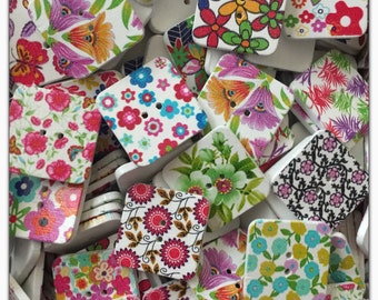 Square buttons | Etsy