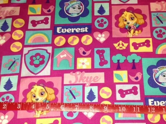 Paw Patrol Skye Cotton Fabric By The Yard By Abdfabric On Etsy