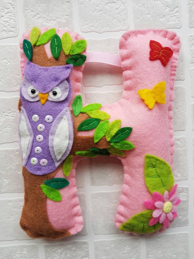 Personalised Hanging Letter. 18cm decorated by ChasingRainbowsHome