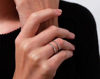 double finger band ring adjustable ring minimal ring double