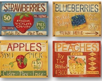 Vintage fruit sign | Etsy