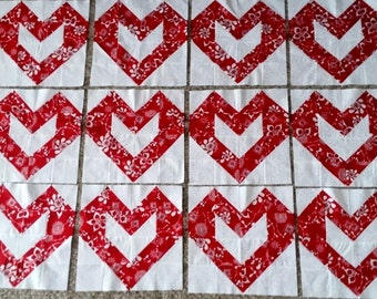 Heart quilt block | Etsy