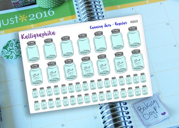 Canning Mason Jars Planner Calendar Stickers 6 by Kalligraphika
