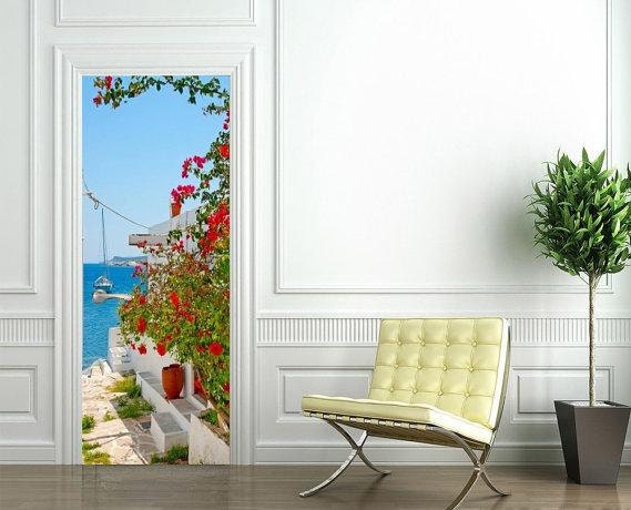 Door Wall Sticker Sea Views / Self-Adhesive Vinyl Decal Poster