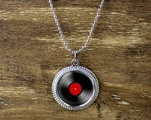 Unique record necklace related items | Etsy