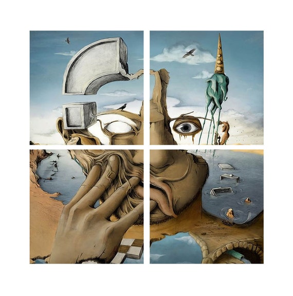 Items Similar To Salvadore Dali And Surrealist3 12 Heavy Glass Pictures Set Of 4 On Etsy