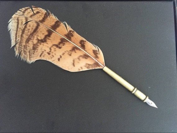 Natural Birds Feather Pen custom pen by Vinweiset on Etsy