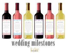Unique milestone wine label related items | Etsy
