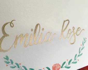 Watercolor name art | Etsy