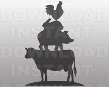 Unique stacked farm animals related items | Etsy