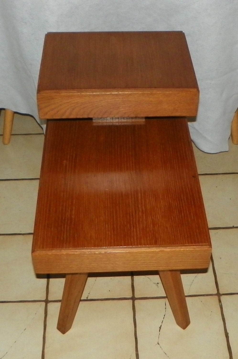 Oak Mid Century Step Table / End Table – Haute Juice