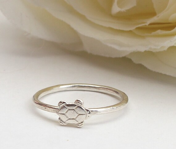 Sterling Silver 925 Turtle Ring small by PreciousAndSweet on Etsy
