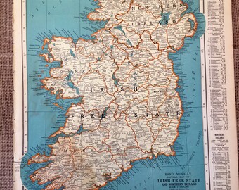 Antique ireland map | Etsy