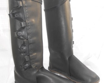 Leather celtic viking medieval boots 25cm