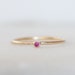 Skinny Ruby Ring Thin Gold Ruby Stacking Ring Choose 14k