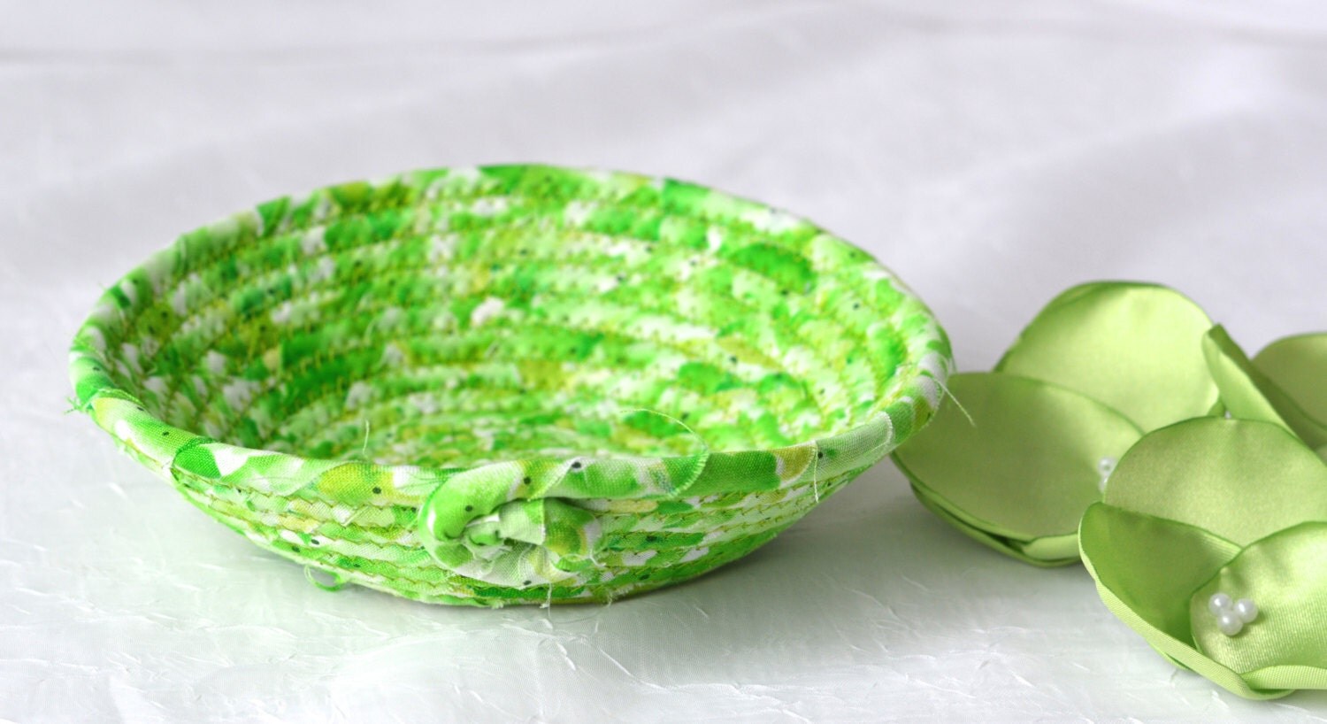Green Irish Basket Handmade Kelly Green Bowl St.