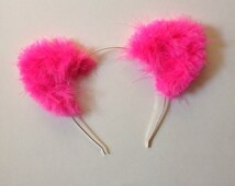Unique hot pink ears related items | Etsy