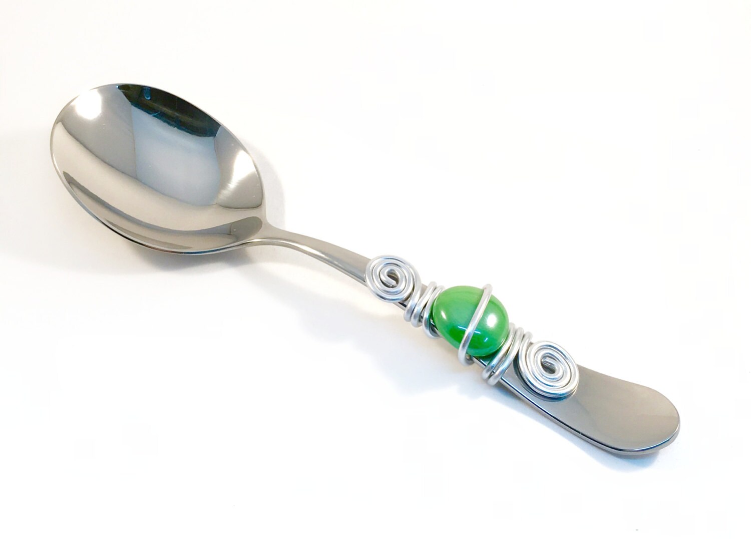 Beaded chowder spoon soup spoon wire wrapped spoon dip