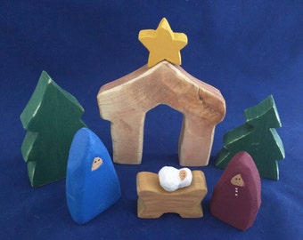 Wooden creche | Etsy