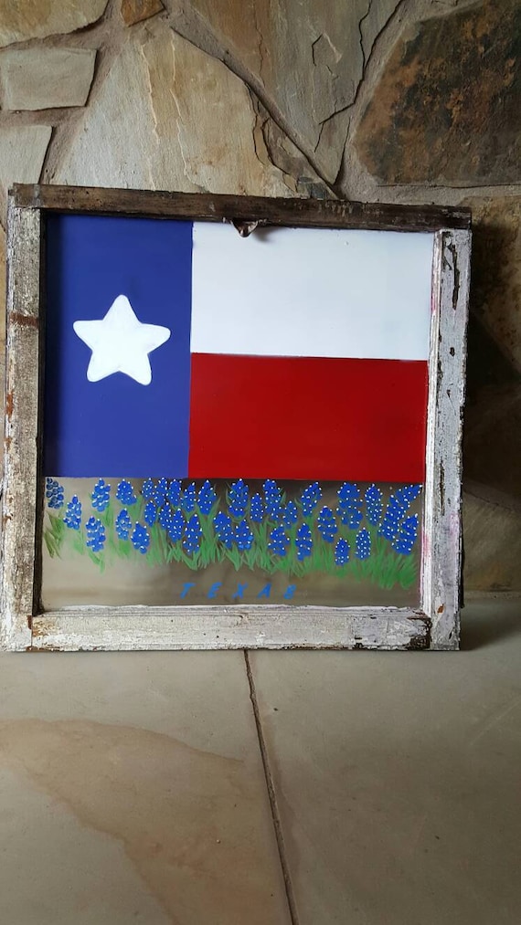 Vintage framed window with hand painted TX by clutchacrosstexas