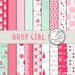 Baby girl digital papers Baby digital paper by DamayantiStudio