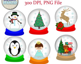 Snow globes clipart | Etsy