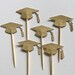 24 Pieces Glitter Gold Graduation Cap Cupcake Toppers