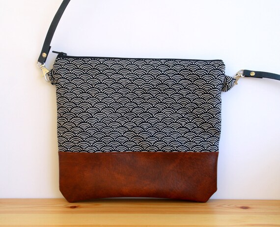 Japanese bag blue japanese handbag crossbody bag blue by Divanitas