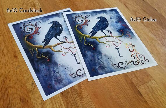 Heart Strings & Raven Wings: Fine Art Bird by ClockworkArtShop