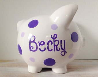 Polka dot piggy bank | Etsy