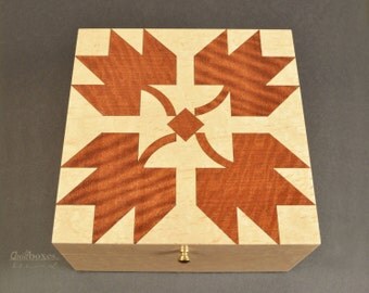 Wooden Keepsake Boxes with Vintage Quilt Designs by Quiltboxes