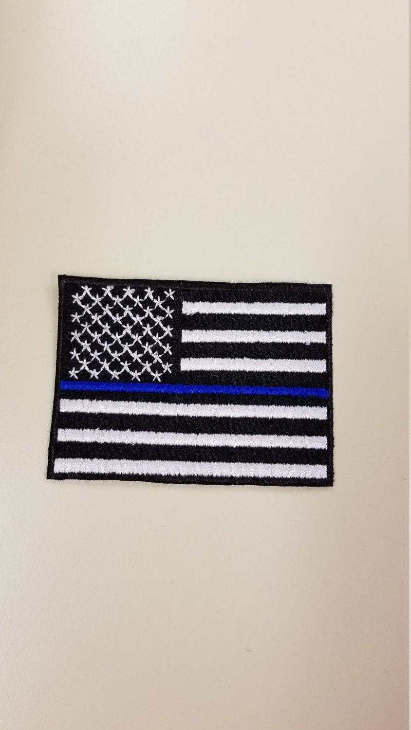 Police Thin Blue Line Flag Patch, American Flag Patch, Firefighter ...