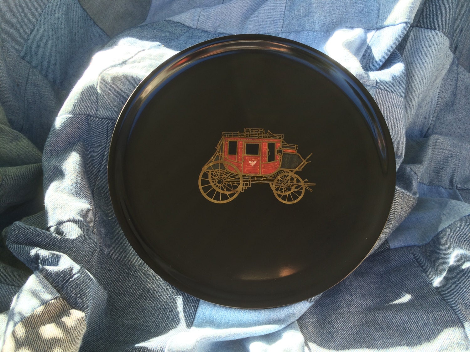 Stagecoach Plate, US Mail, Couroc of Monterey California, Coach, Round ... Stagecoach Plate, US Mail, Couroc of Monterey California, Coach, Round ...