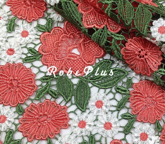 Guipure Lace Colorful Lace Fabric Multi Color Floral Lace