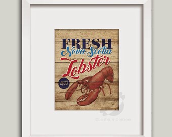 Fresh lobster sign | Etsy